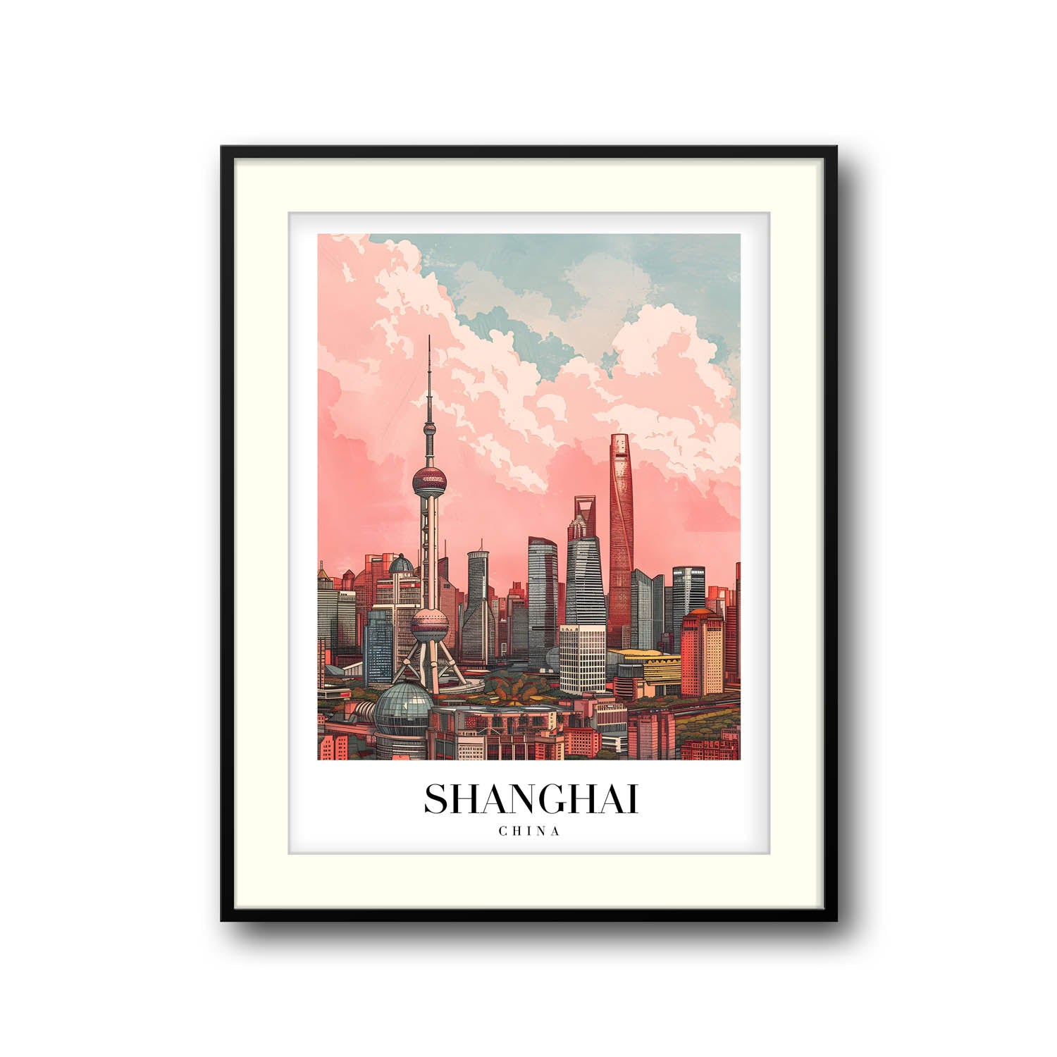 Shop Art |Shanghai Downtown - Cities Paintings | Travel Artwork | Rare ...